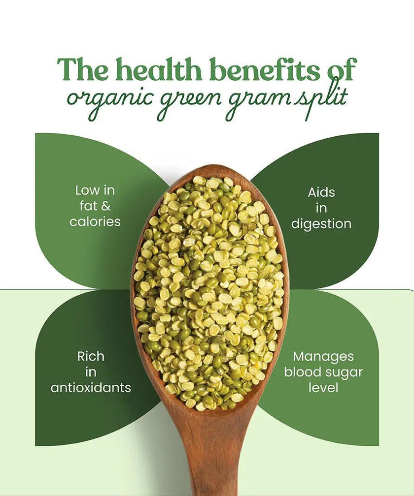 Buy Organic Split Green Gram | Green Moong Dal - Protein Rich