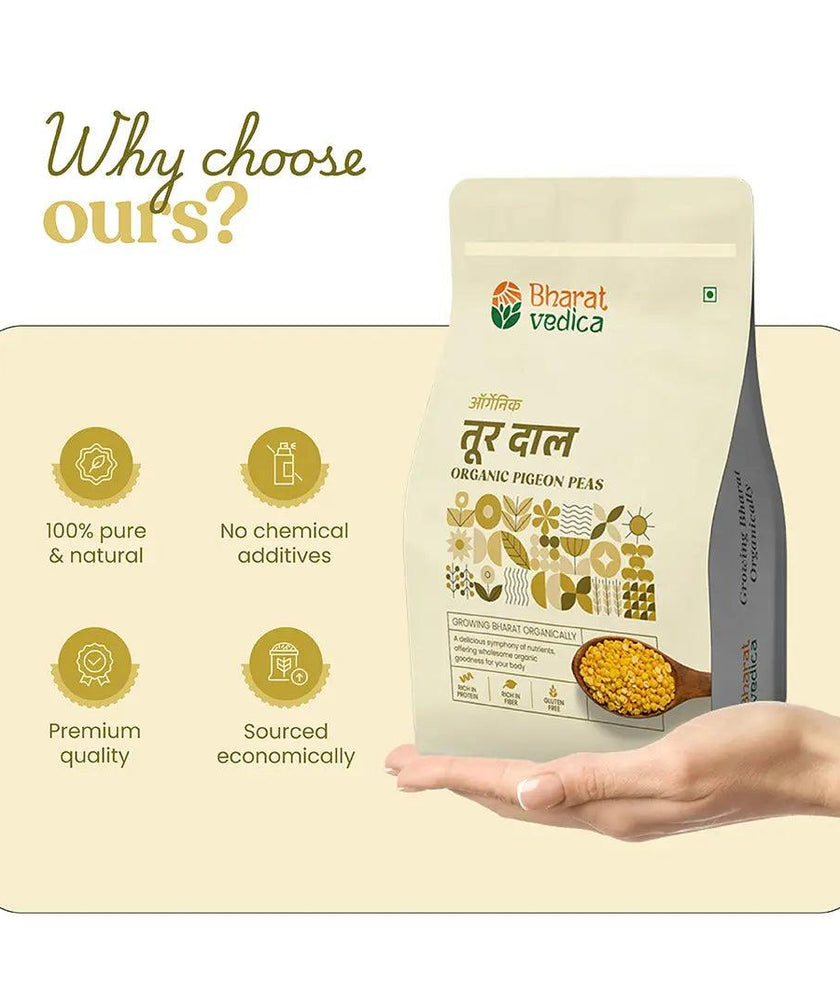 Organic Pigeon Peas - Toor Dal | Premium Quality by Bharat Vedica